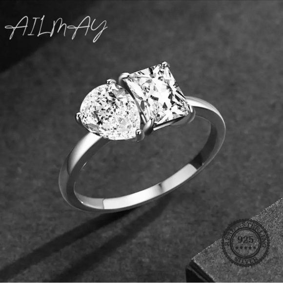 Jewelry | Tou Et Moi 4ct Lab Created Diamond 925 Sterling Silver Double Stone Ring | Poshmark